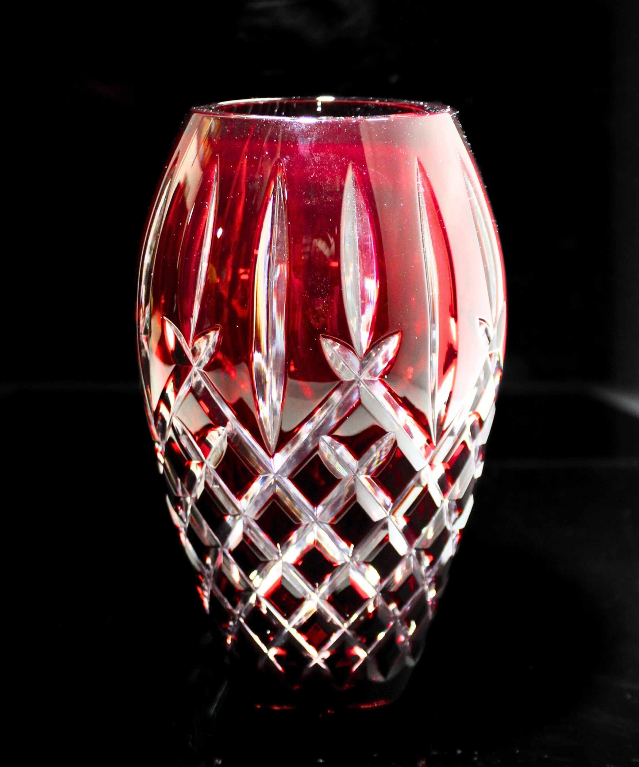 Waterford Crystal: Araglin Ruby Vase, 7"