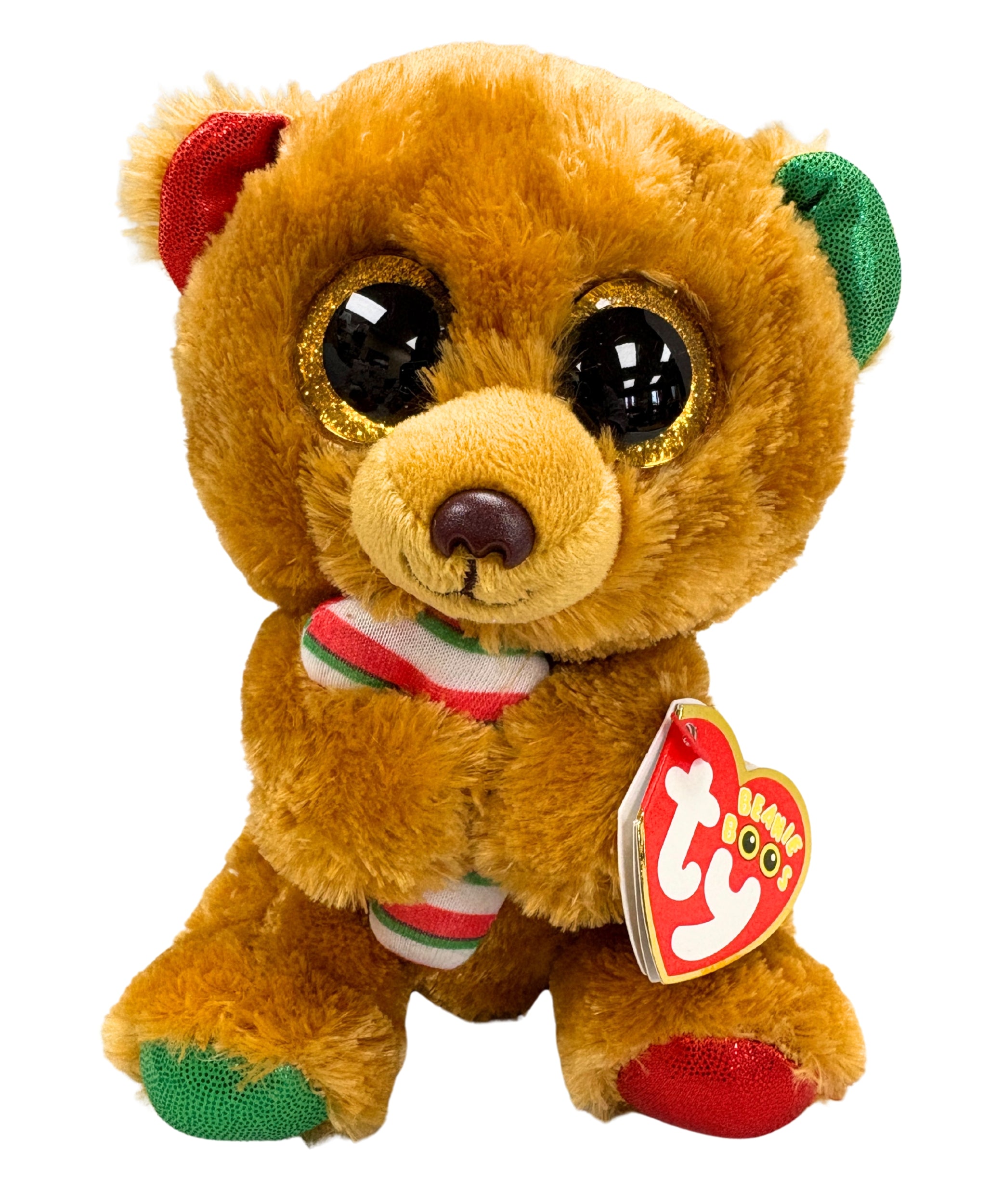 Ty Beanie Boos - Bella the Teddy Bear, Glitter Eyes, Christmas holiday