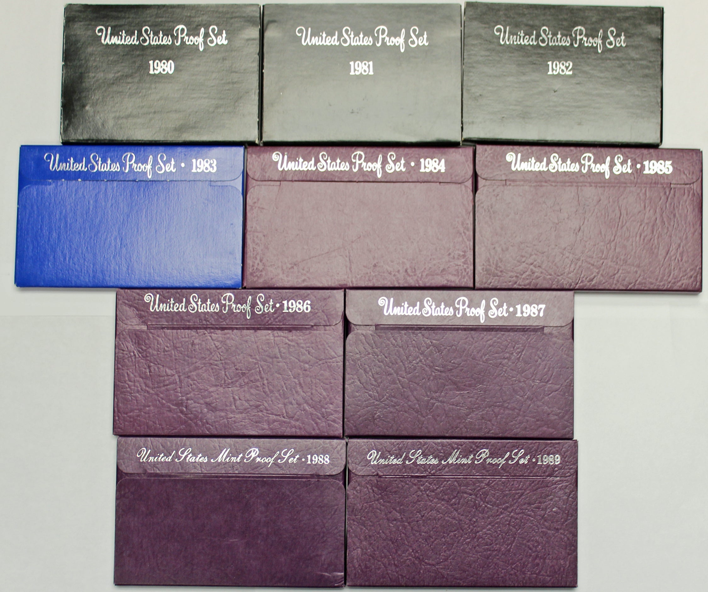 1980-1989 S Proof Set Run CN-Clad 10 Sets 52 Coins