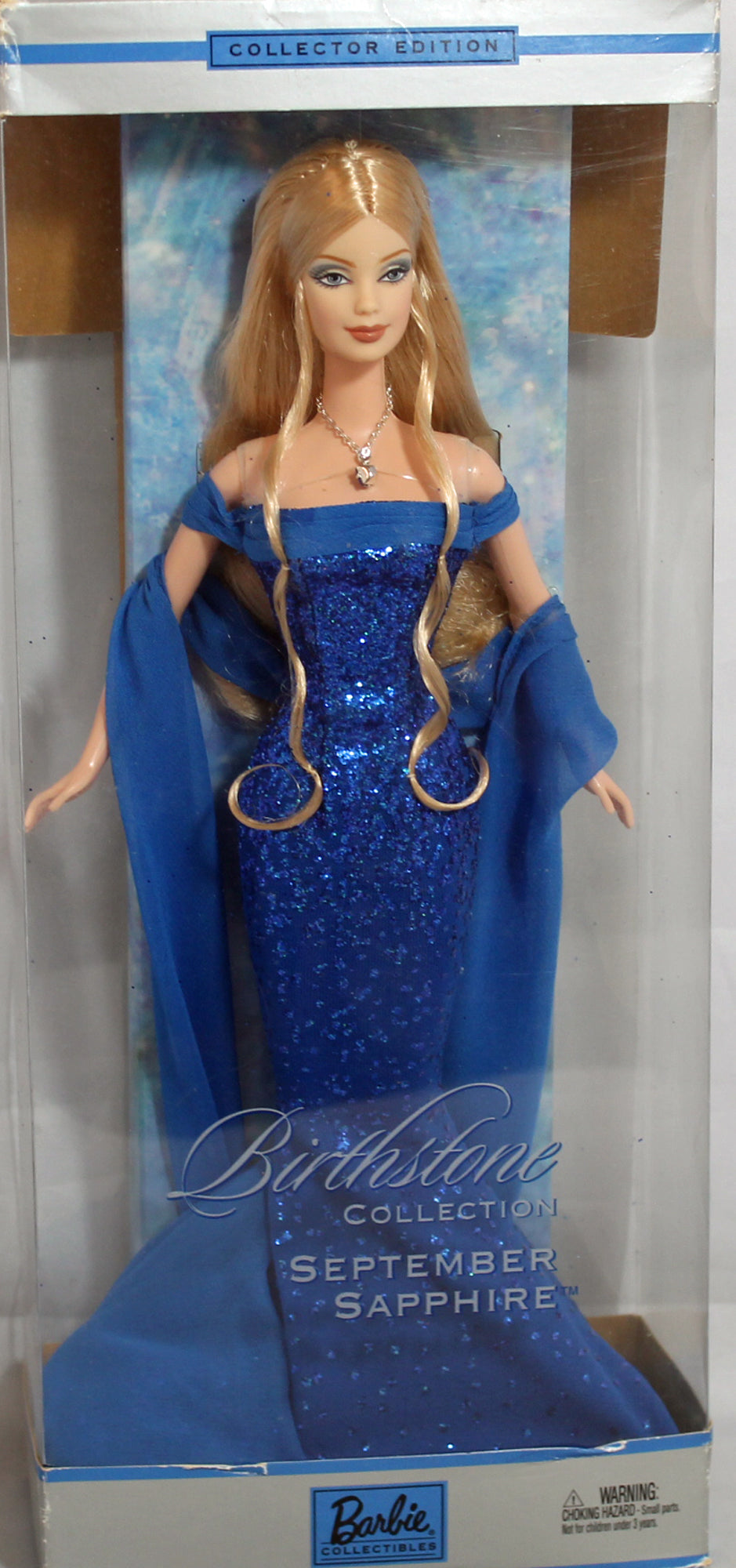 2002 September Sapphire Birthstone Blonde Barbie (B2394)