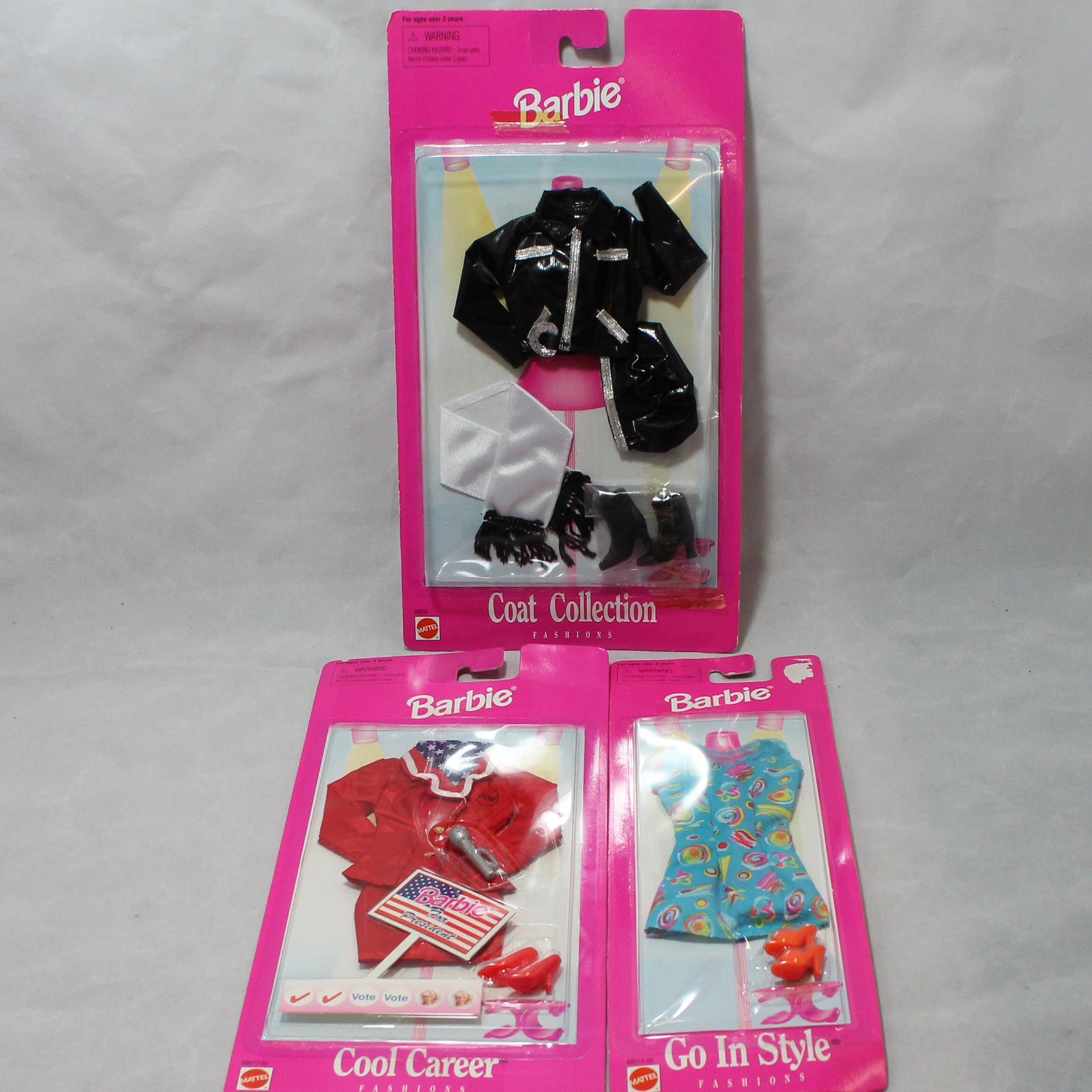 Barbie Coat Collection, Barbie Cool Career, and Barbie Go in Style Fas